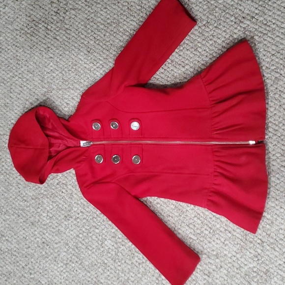 Iz Byer | Jackets & Coats | Girls Red Winter Peacoat Little Red Riding ...